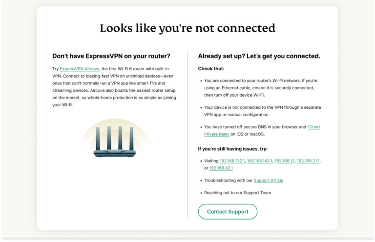 “looks Like Youre Not Connected” Expressvpn