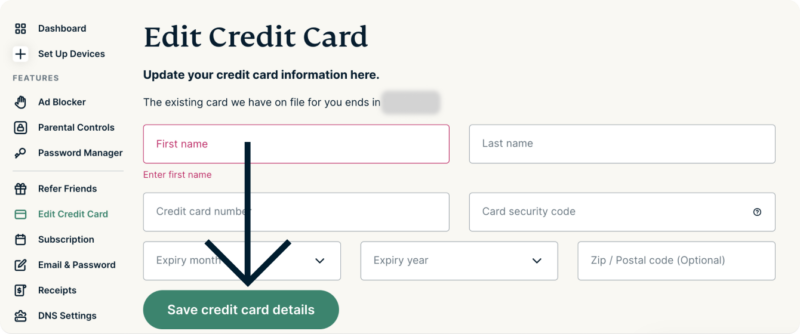 How to Update Your Credit Card Details | ExpressVPN